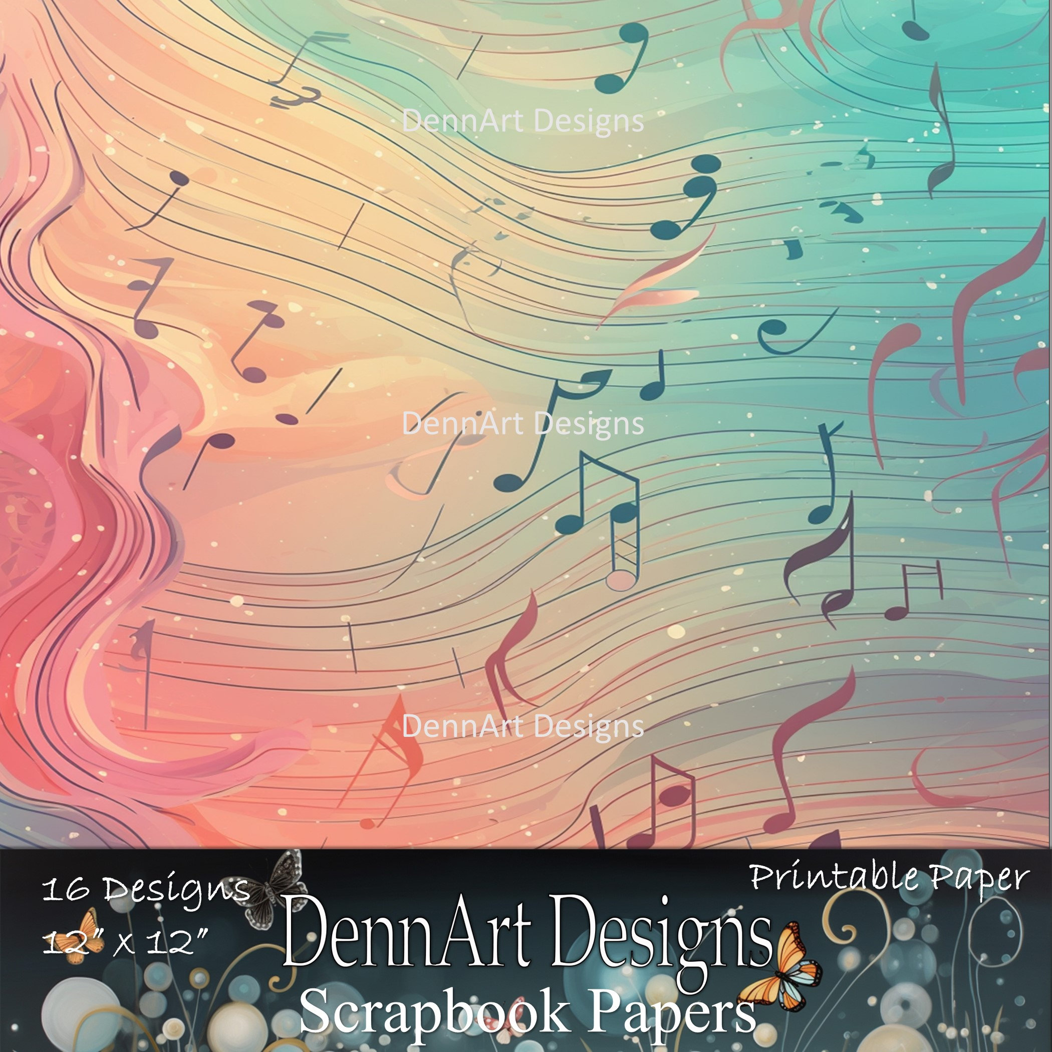 Music Scrapbook Paper Printable Paper Scrapbooking Sheets Junk Journal ...