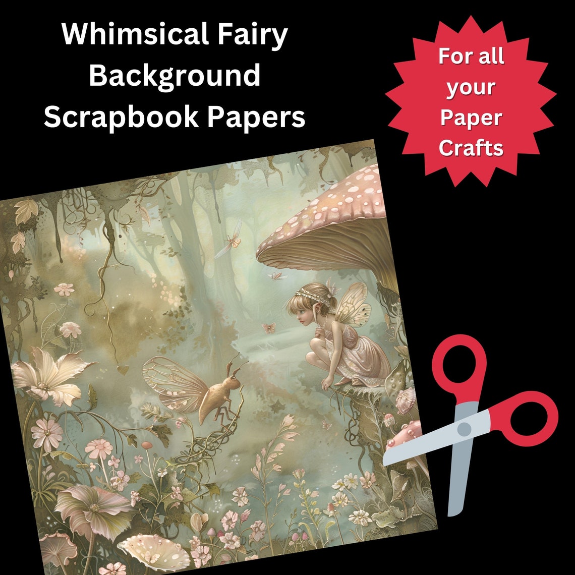 Fairy Background Scrapbook Paper Fairies Background Pages Fantasy ...