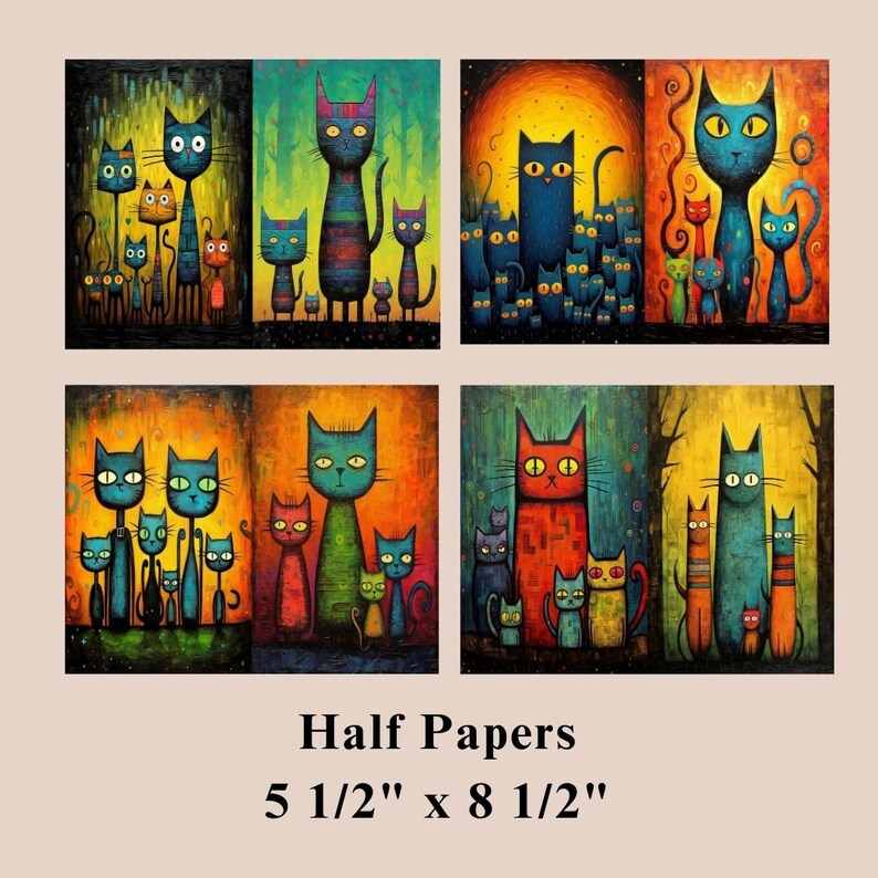 Cat Themed Scrapbook Paper Printable Cat Paper Cat Scrapbook Paper Cat ...