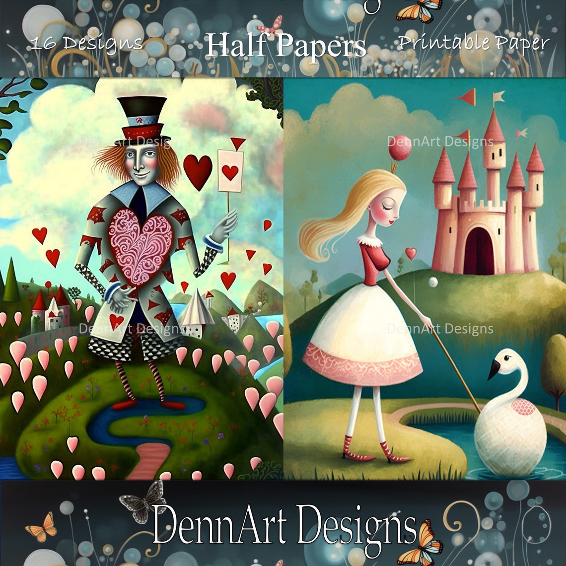 Scrapbook Paper Alice in Wonderland Scrapbooking Paper Printable Paper ...