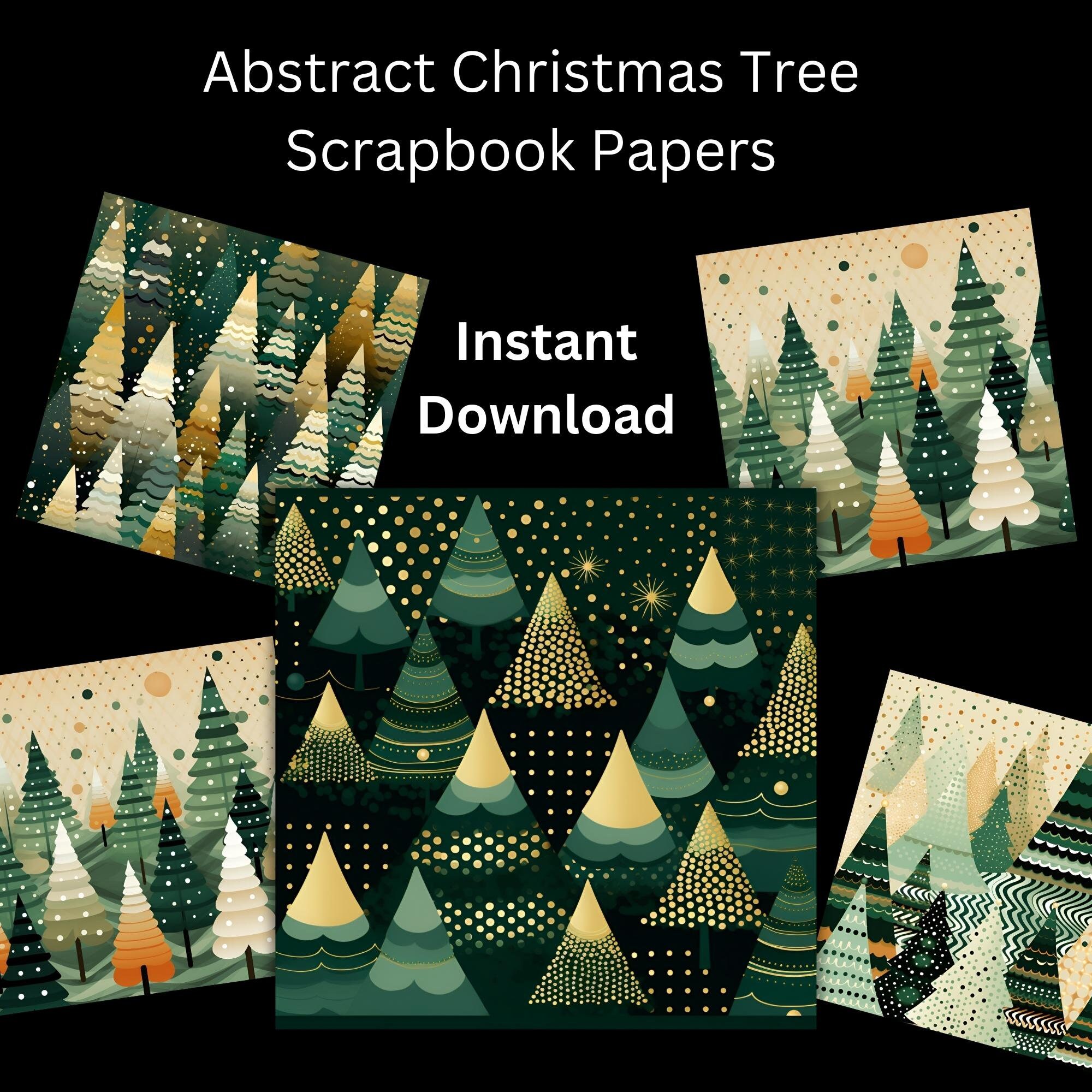 Christmas Tree Scrapbook Paper Set Christmas Digital Paper - Etsy UK
