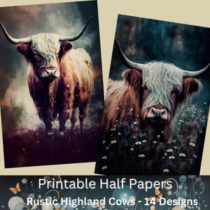 Highland Cow Junk Journal Kit Highland Cow Printable Decoupage Highland ...