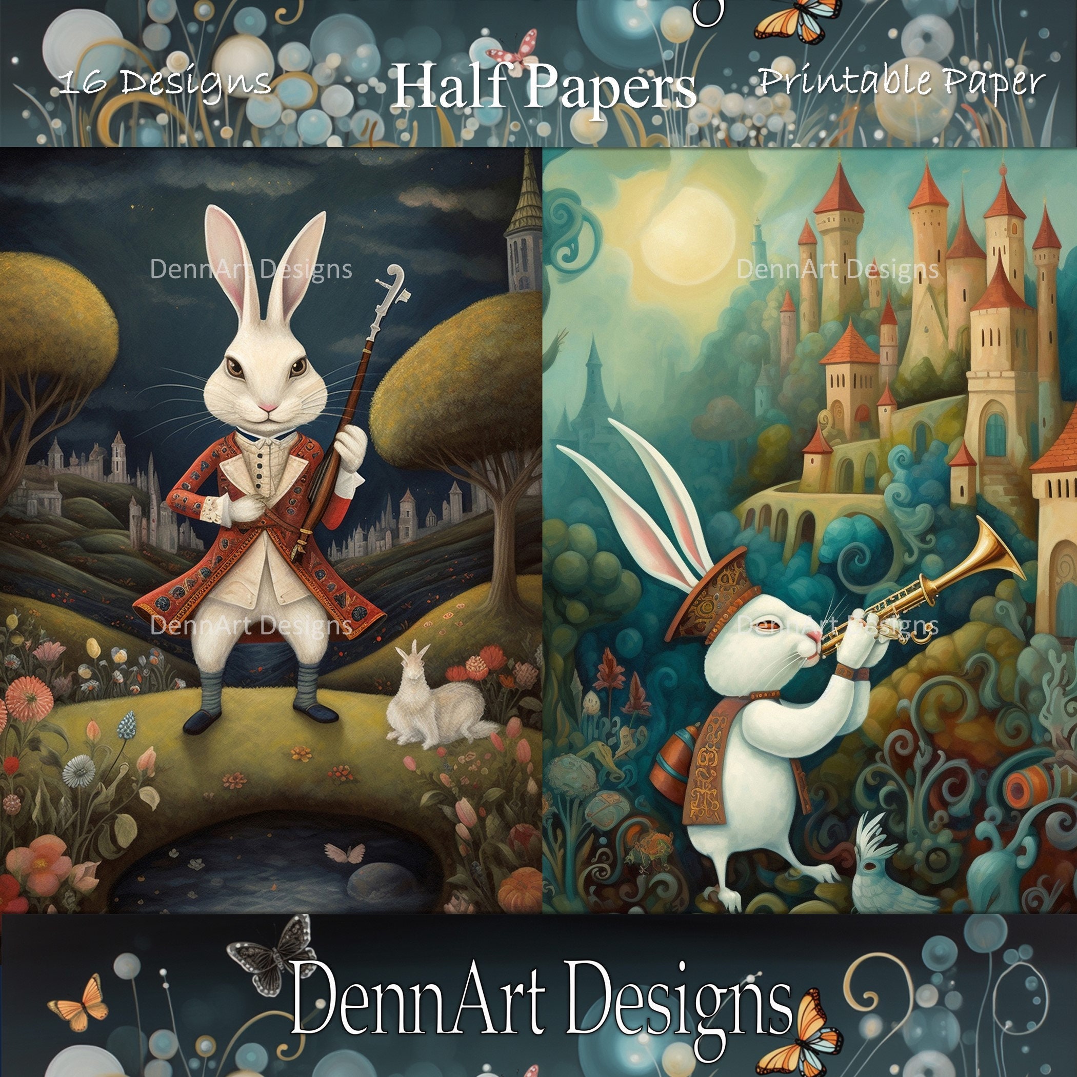 Scrapbook Paper Alice in Wonderland Scrapbooking Paper Printable Paper ...