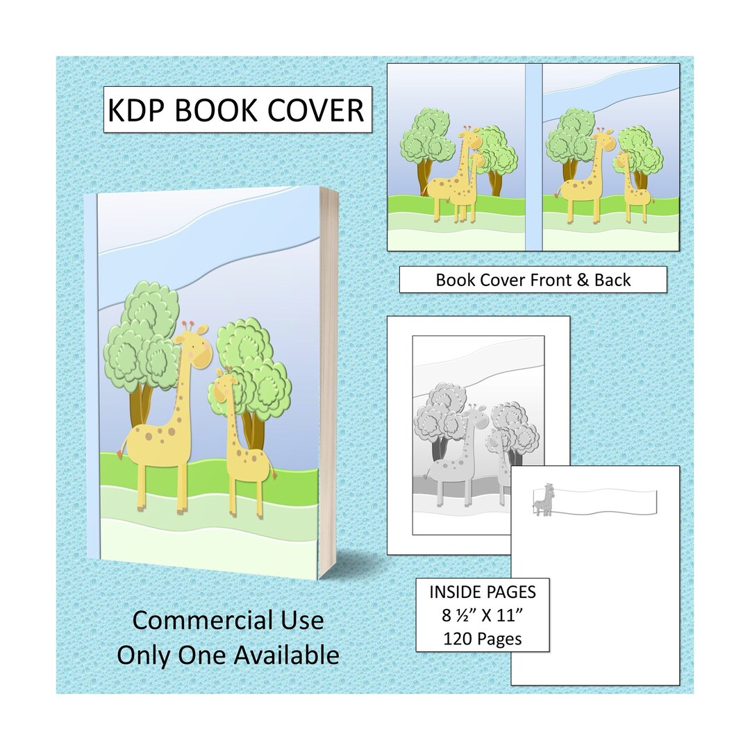Kids Giraffe Book Cover KDP Book Cover Kindle Cover Template KDP Cover ...