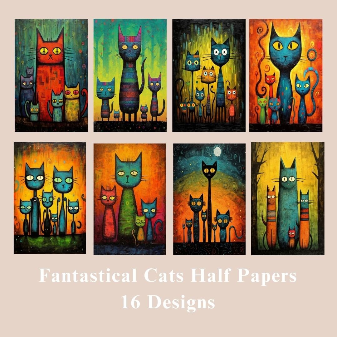 Cat Themed Scrapbook Paper Printable Cat Paper Cat Scrapbook Paper Cat ...