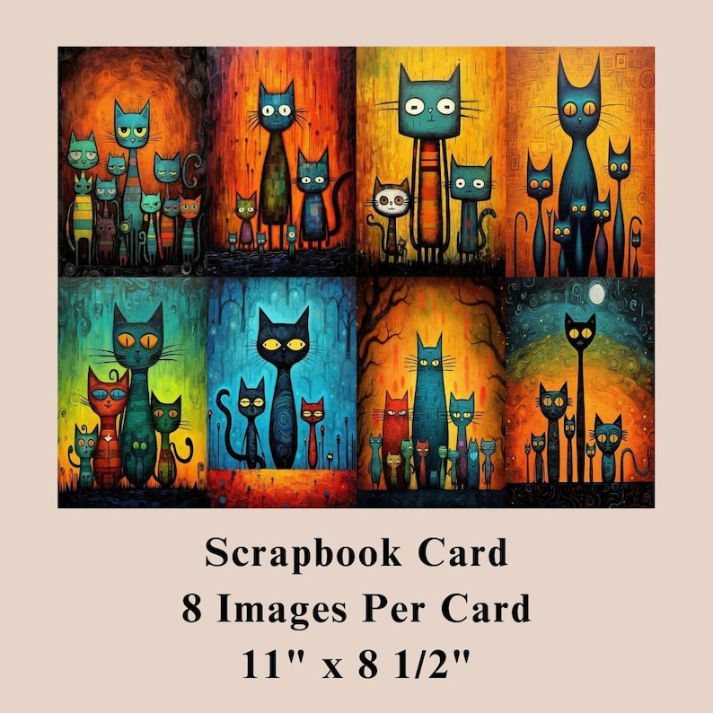 Cat Scrapbook Paper Printable Cat Journal Half Papers Junk - Etsy