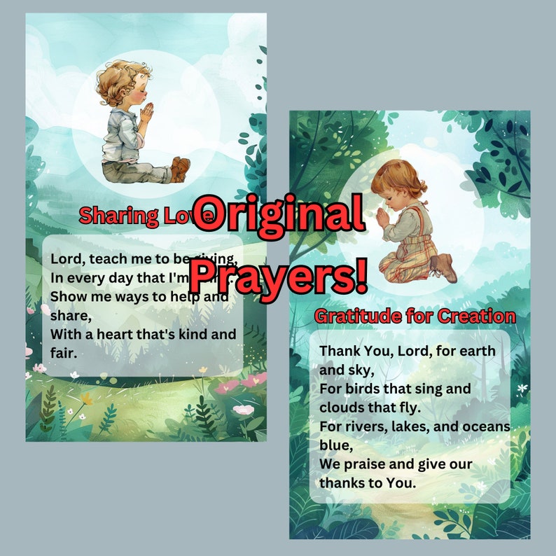 Printable Kids Prayer Cards | 24 Original Prayers for Children ...