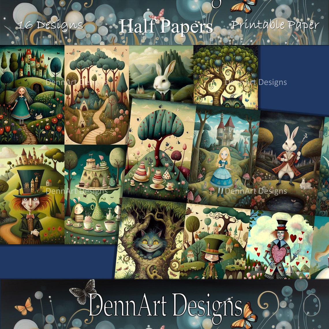 Scrapbook Paper Alice in Wonderland Scrapbooking Paper Printable Paper ...