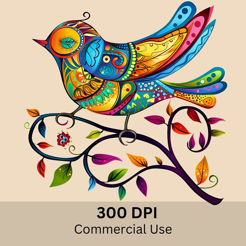 Colorful Bird Clipart Transparent Bird Clipart Whimsical Clipart ...