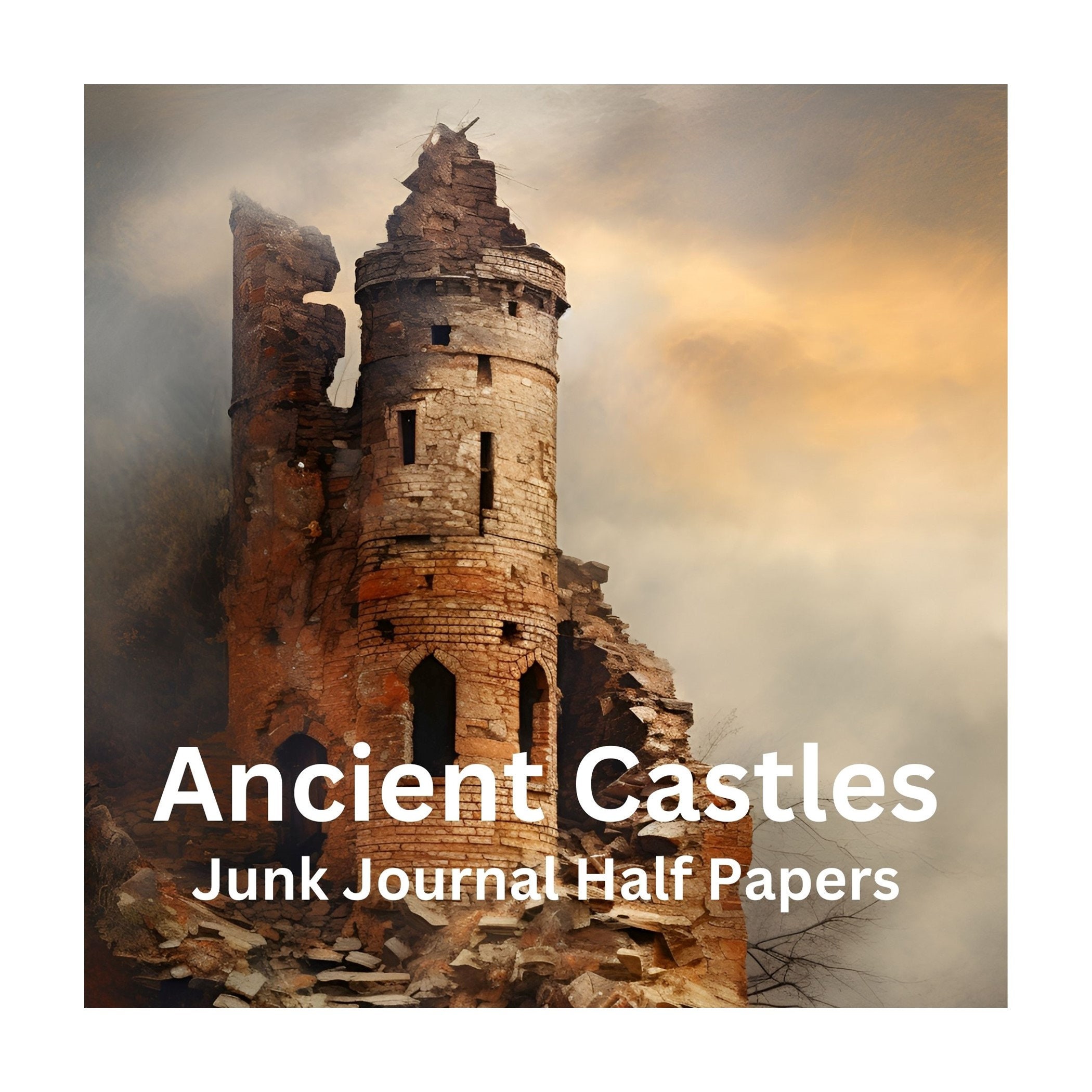 Ancient Castle Scrapbook Paper Castle Junk Journal Paper A5 Collage ...