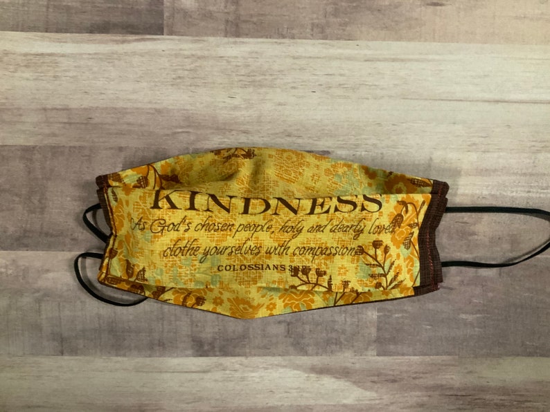 Handmade Reusable Washable Face Mask Kindness Fabric With Filter Pocket ...