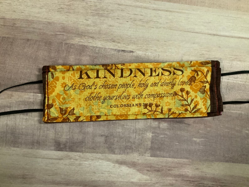 Handmade Reusable Washable Face Mask Kindness Fabric With Filter Pocket ...