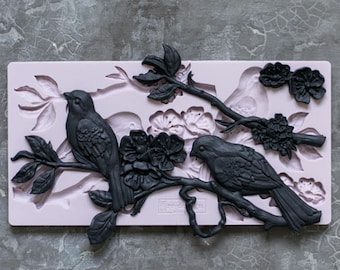 Silicone Mold Birds BLOSSOMING SPRING by Redesign With Prima - Etsy