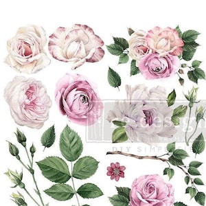 DELICATE ROSES, Rub on Transfers for Furniture, Redesign With Prima ...