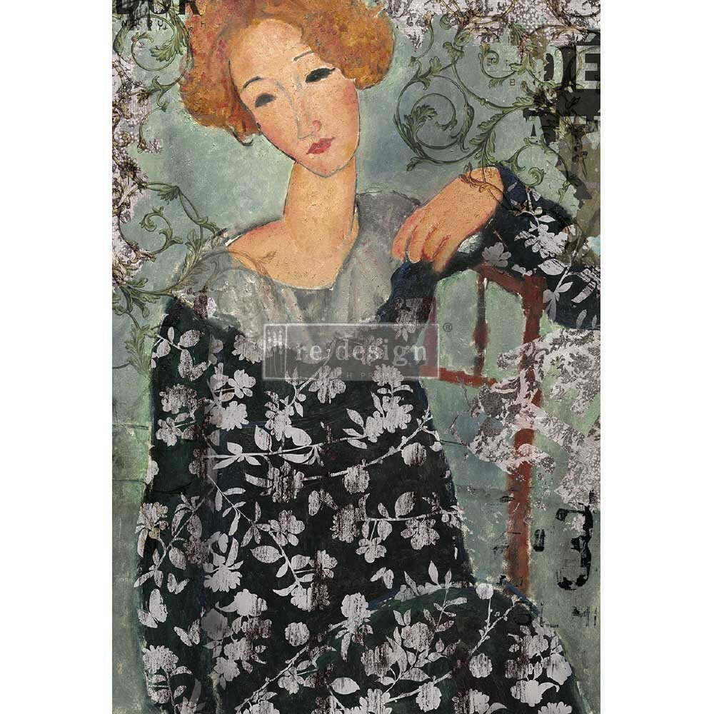 Extra Large Decoupage Paper for Furniture WHIMSICAL LADY || Redesign ...