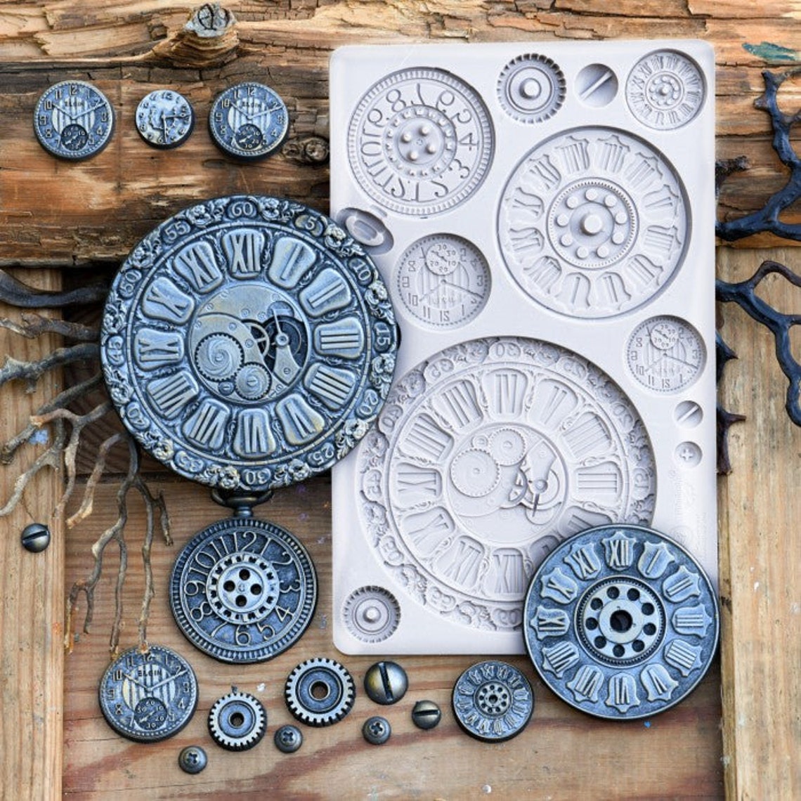 Silicone Molds CLOCK FACES by FINNABAIR Redesign With Prima | Resin ...