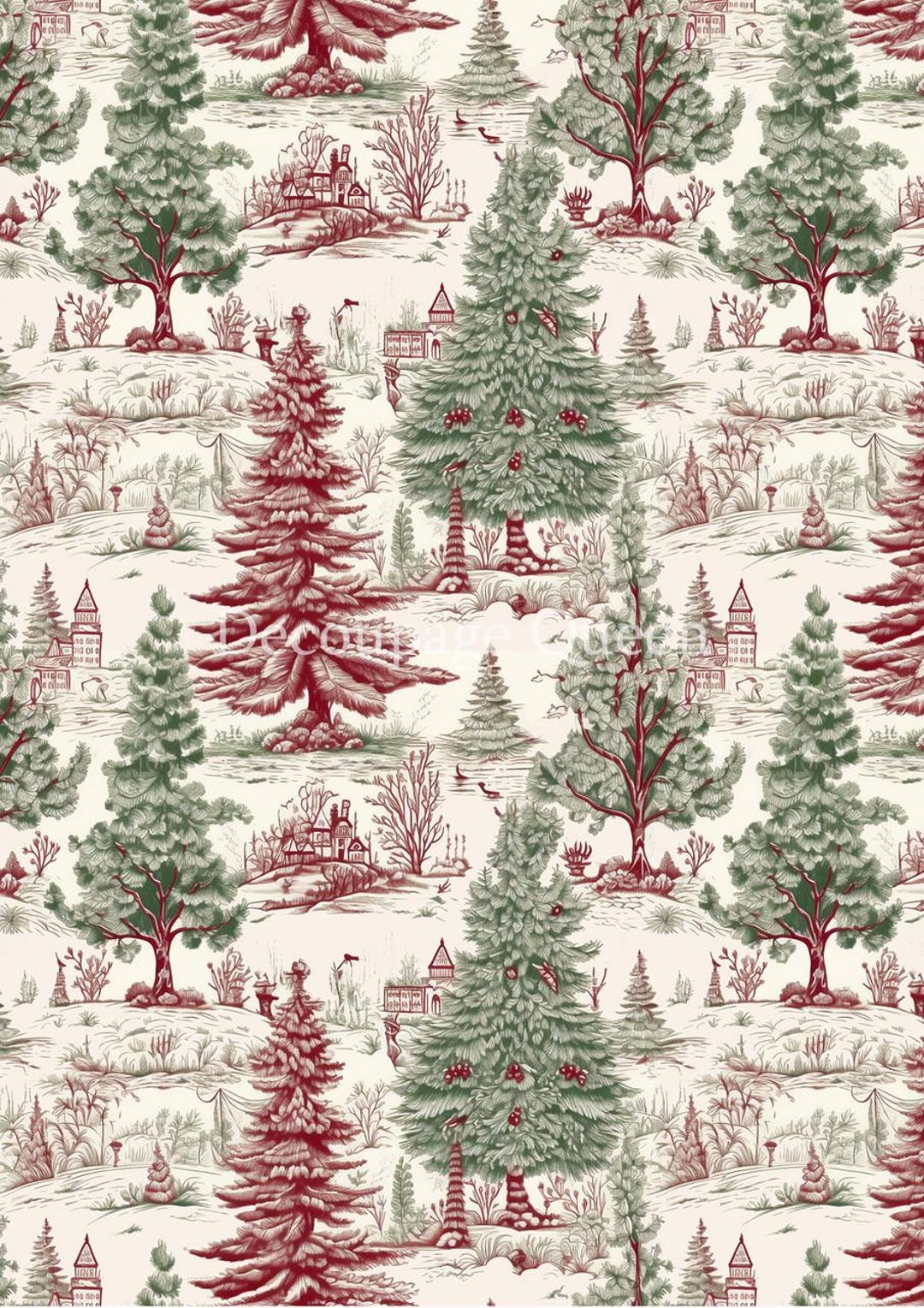 Rice Paper Decoupage EVERGREEN TOILE || Decoupage Queen | Large ...