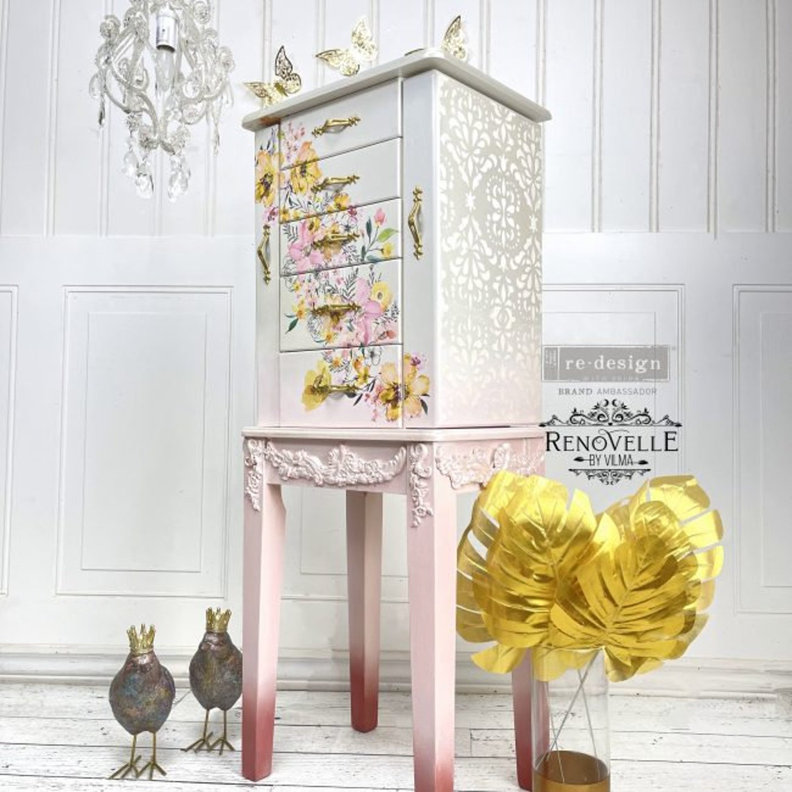 DAMASK FLOURISH STENCIL Stick & Style Cece Restyled Stencil - Etsy