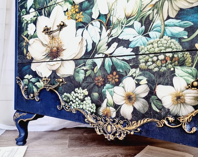 NEW Decoupage Paper for Furniture Contrast of Night and Petal Redesign ...