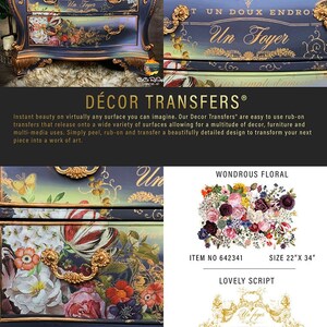 Large Rub on Transfers for Furniture Wondrous Floral I - Etsy