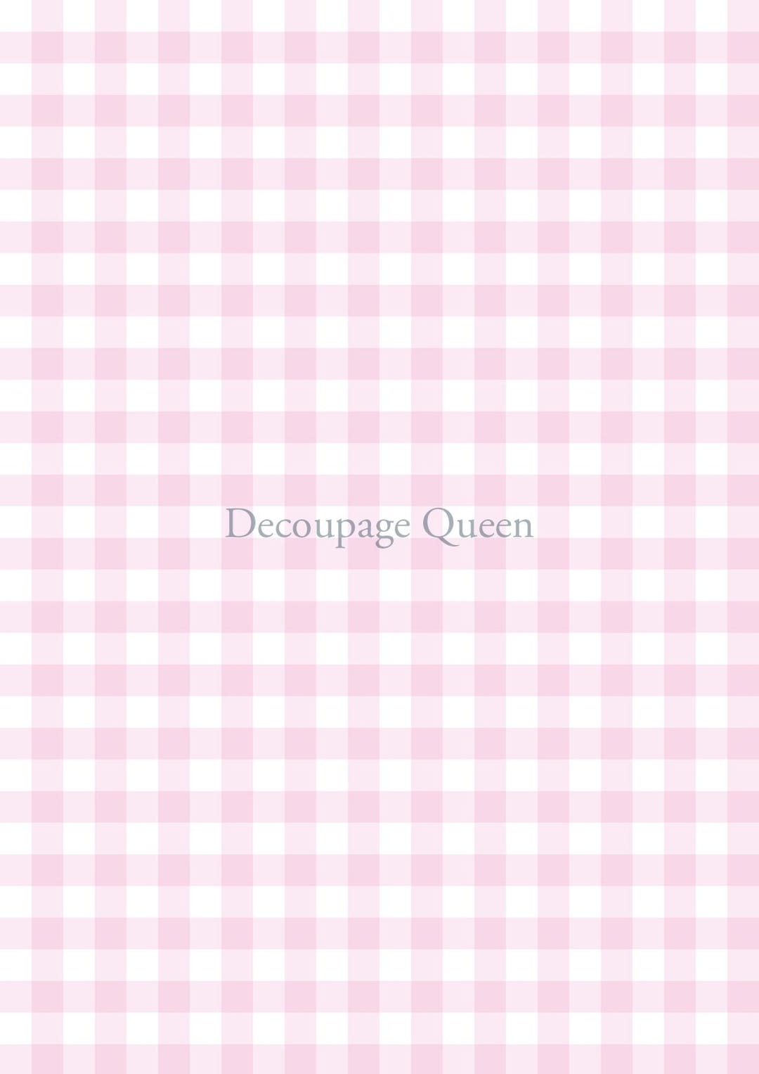 Rice Paper Decoupage PINK GINGHAM || Decoupage Queen Rice Paper || Size ...