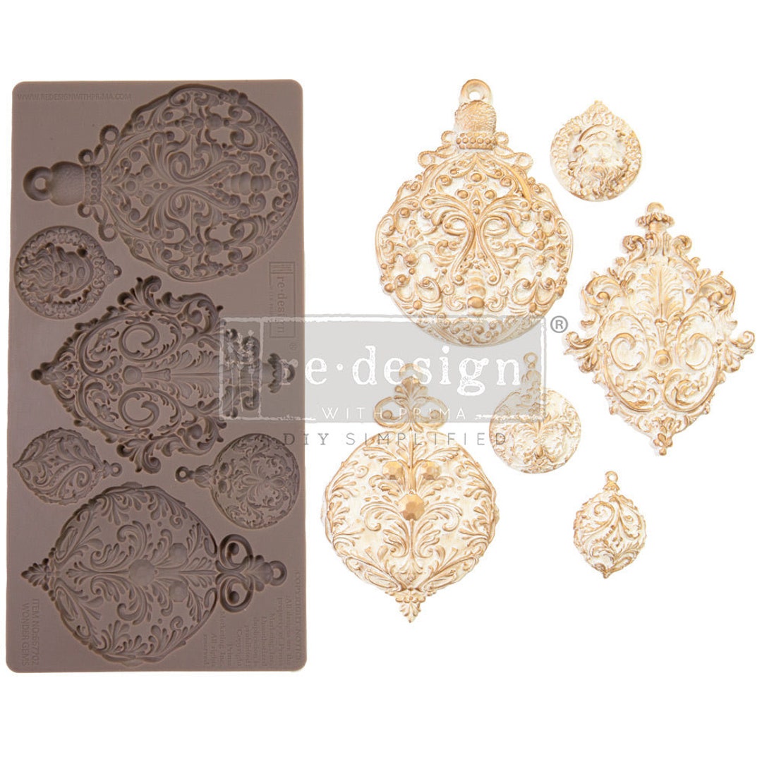 Wonder Gems Christmas Baubles Redesign With Prima Moulds Silicone Molds ...