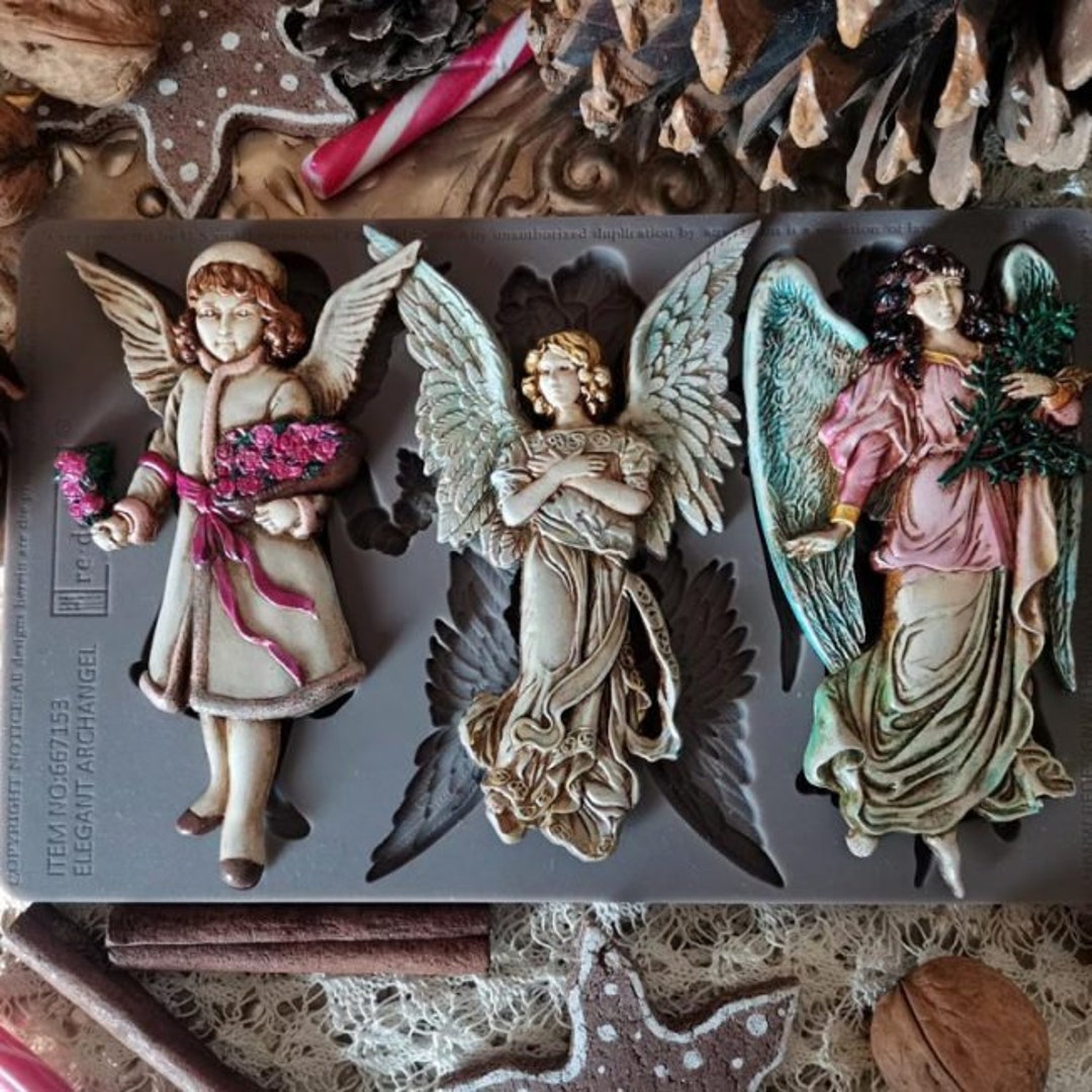 NEW Elegant Archangel Christmas Silicone Molds Redesign With Prima ...
