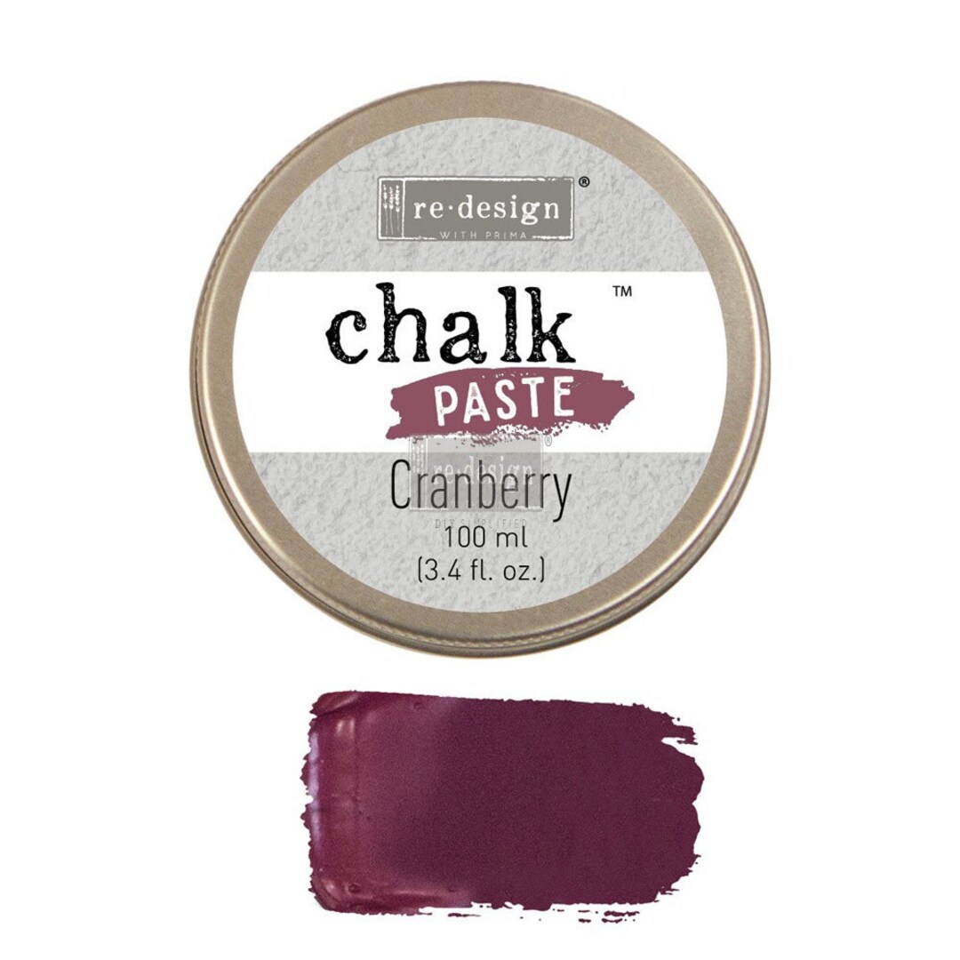 CRANBERRY Chalk Paste by Redesign With Prima 3.4 Fl. Oz., Stencil Paste ...