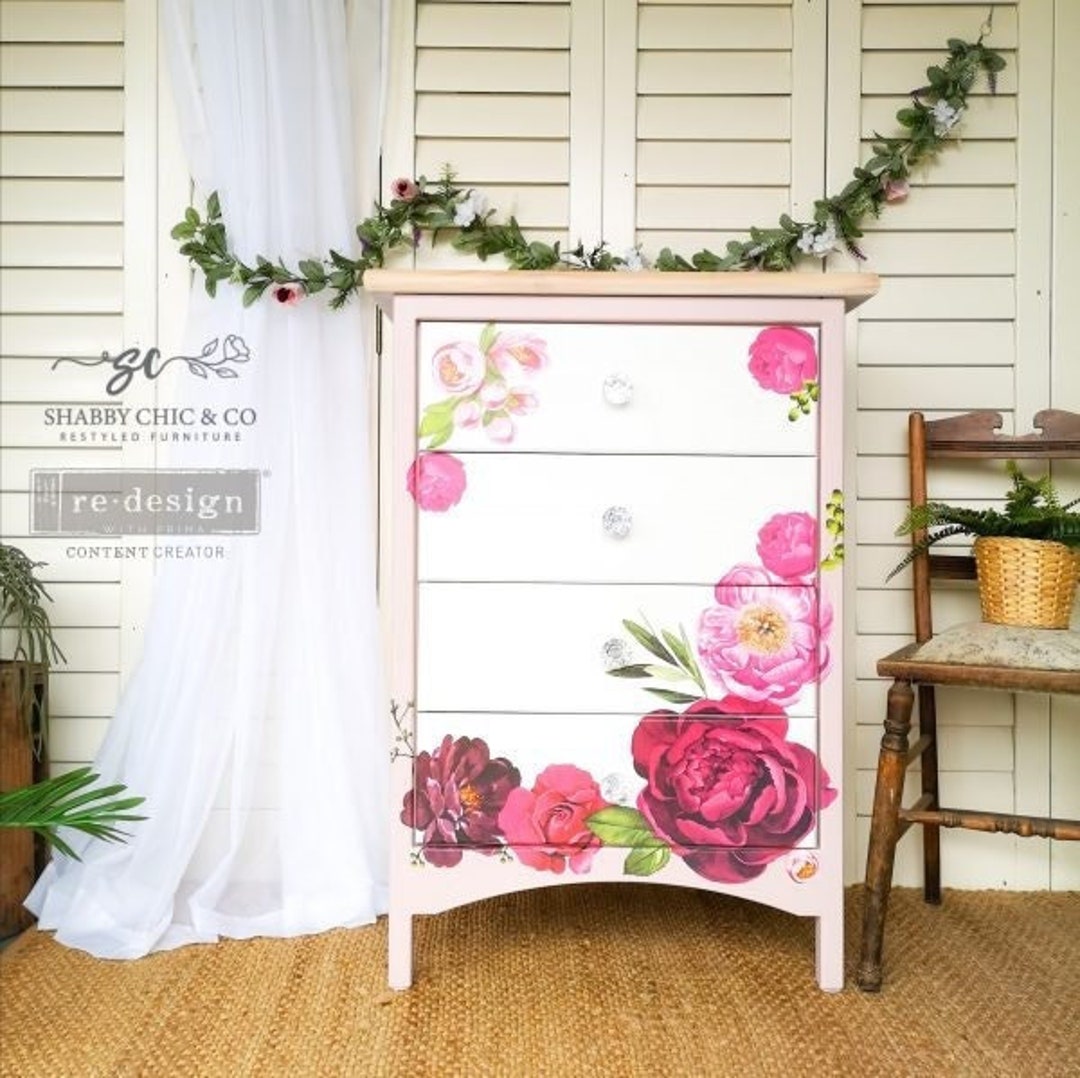 LUSH FLORAL I Rub on Transfers for Furniture Large Rub on Transfers ...