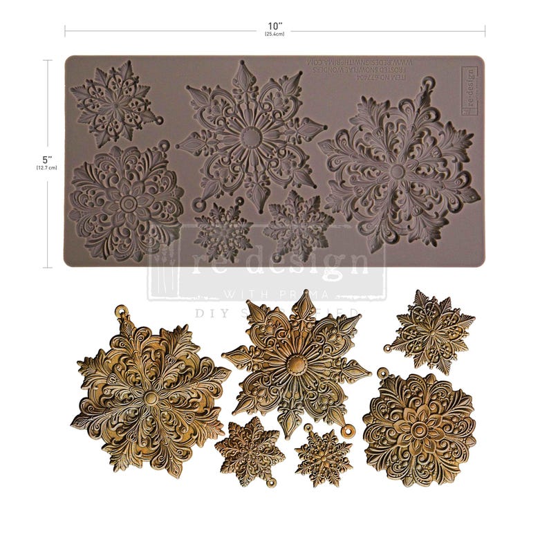 New! Silicone Molds FROSTED SNOWFLAKE WONDERS | Resin Molds Redesign ...