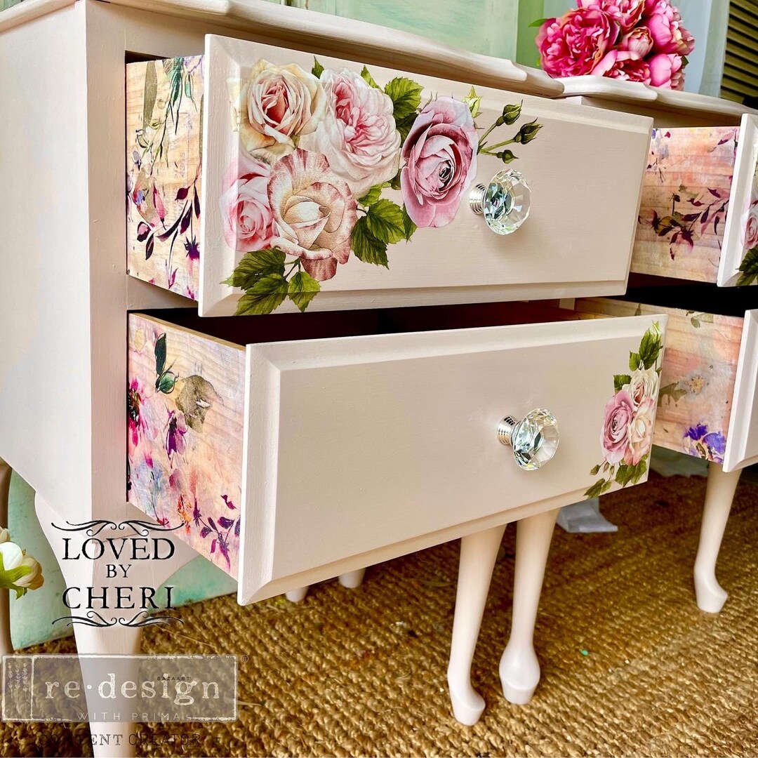 DELICATE ROSES, Rub on Transfers for Furniture, Redesign With Prima ...