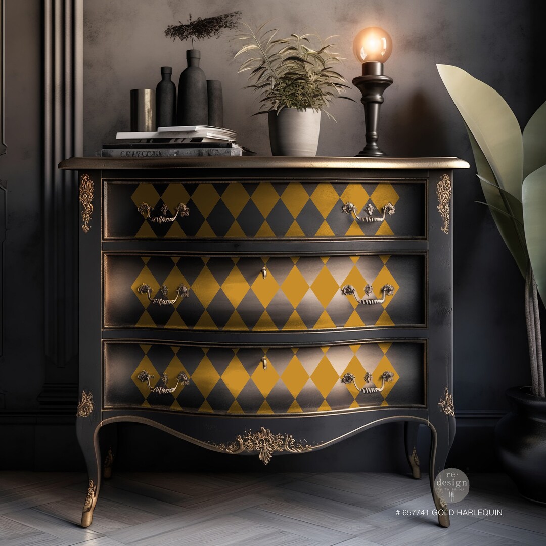 GOLD HARLEQUIN | Rub on Transfers for Furniture | Redesign With Prima ...