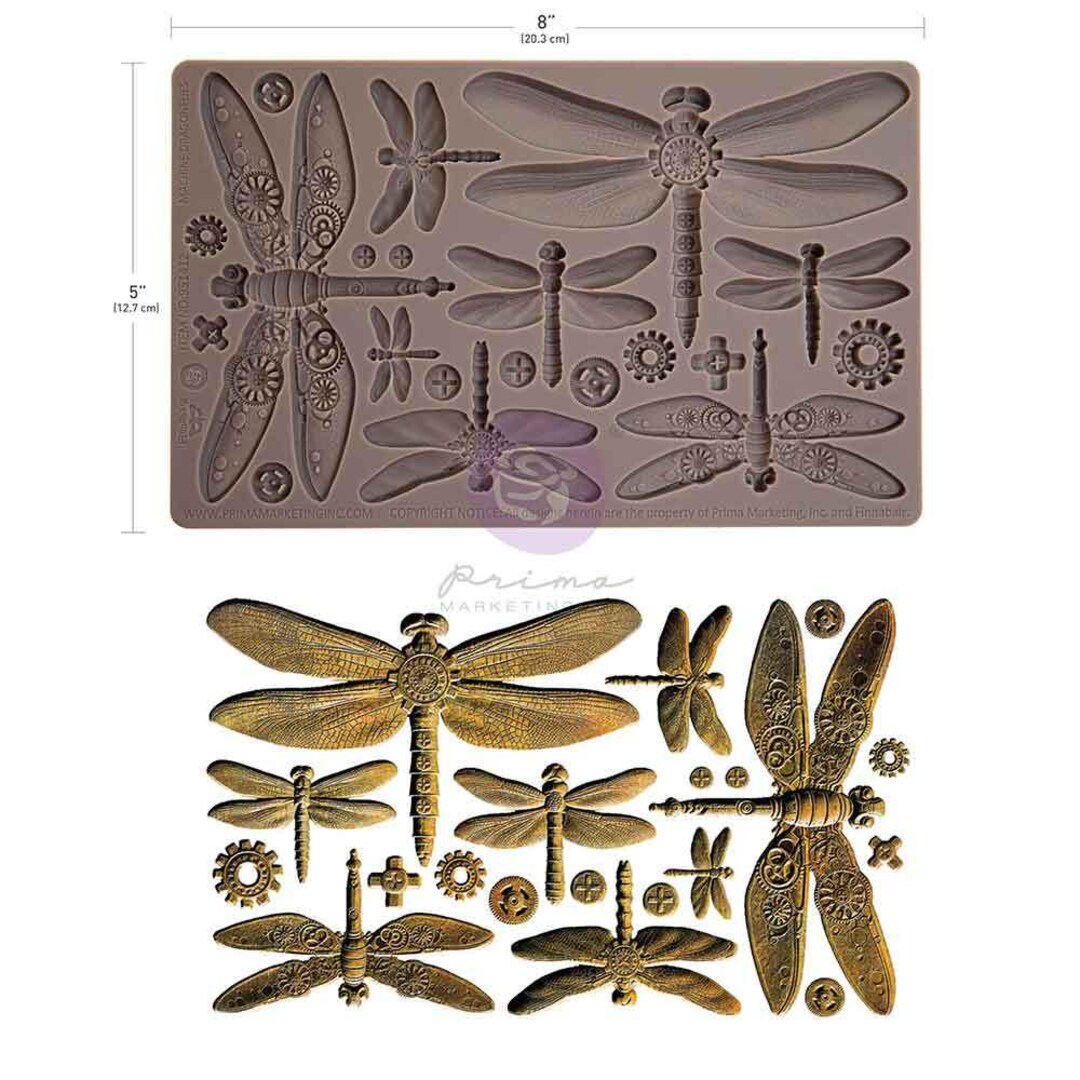 Decor Moulds MACHINE DRAGONFLIES | Silicone Mold for Resin Finnabair ...