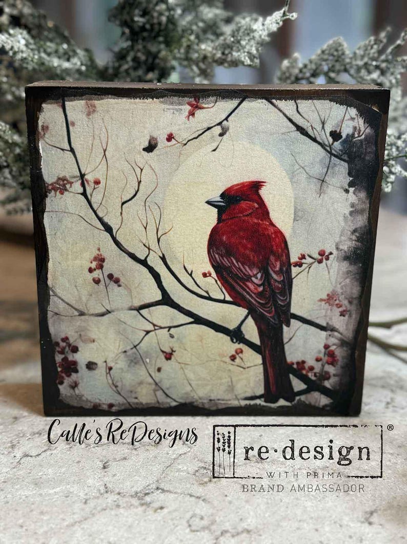 A3 Decoupage Papers for Crafts FESTIVE CARDINAL || Redesign With Prima ...
