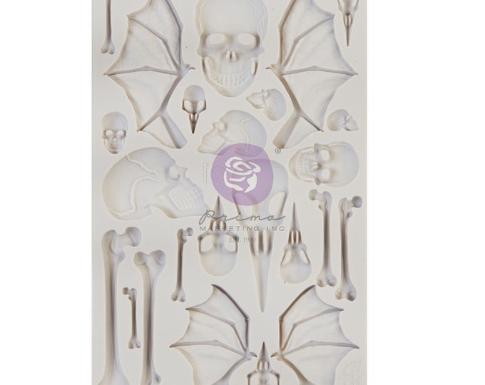 WINGS and BONES Mould, 5"x8", Finnabair, Skull, Bones, Food Safe ...