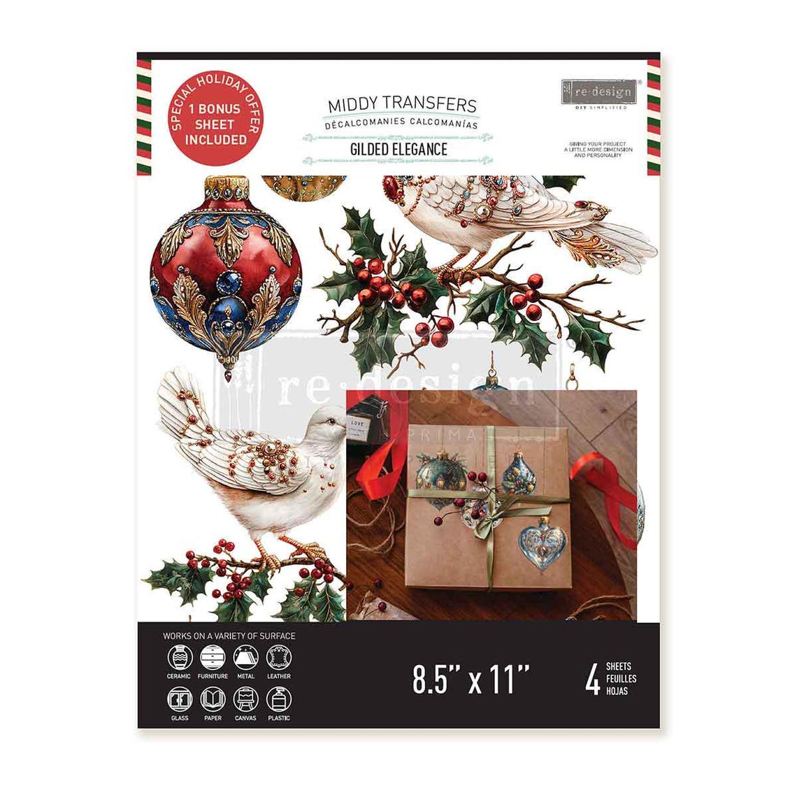 New! Rub on Transfers for Christmas Crafts GILDED ELEGANCE | Redesign ...