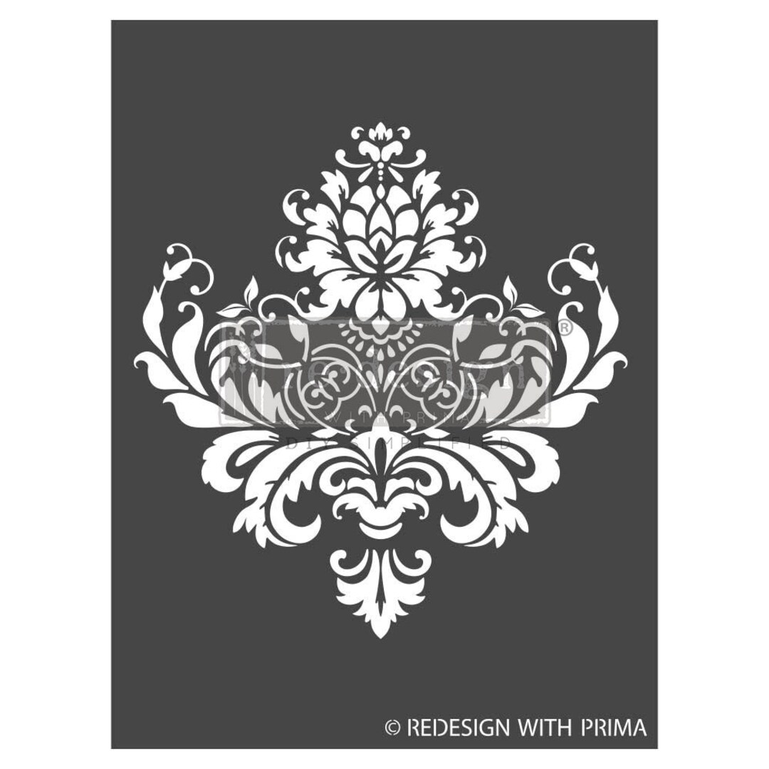 New Royal Brocade 3D Stencil for Furniture Redesign With Prima Stencils ...