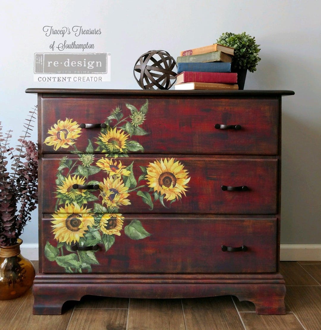 Rub on Transfers for Furniture SUNFLOWER | Redesign With Prima ...