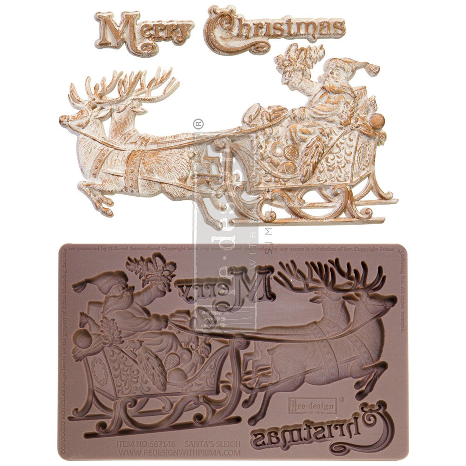 NEW Santa's Sleigh Silicone Molds Christmas Redesign With Prima Moulds ...
