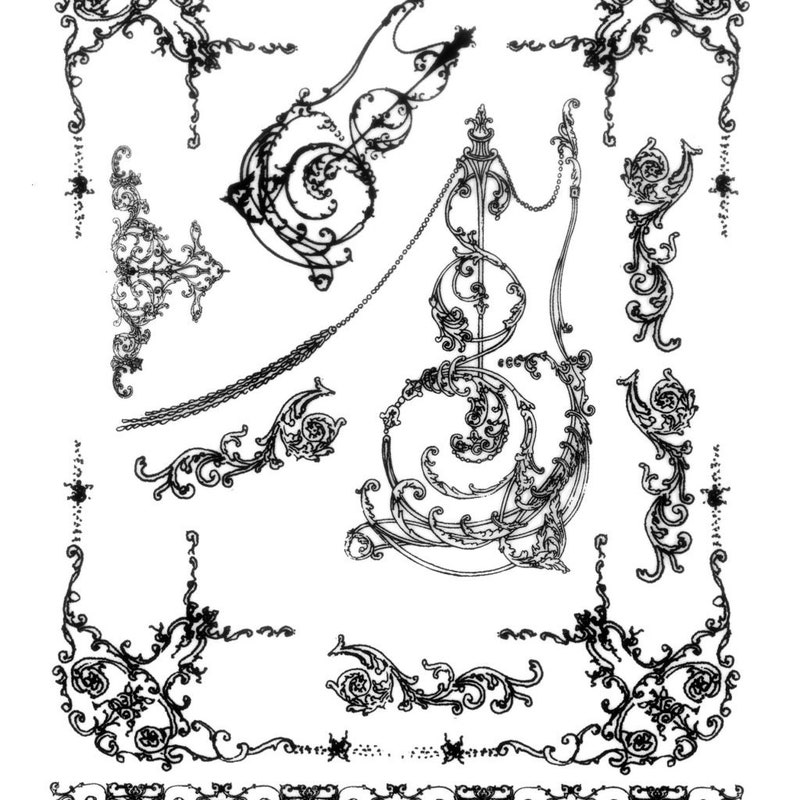 Corner Scroll Decal - Etsy