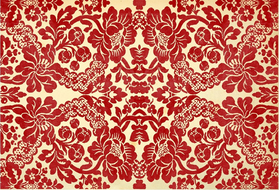 RED DAMASK Decoupage Tissue Paper by Roycycled Decoupage Paper ...