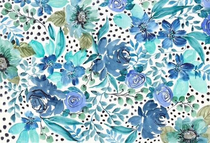 Decoupage Paper Blue Floral Decoupage Paper WINTER FLORAL - Etsy