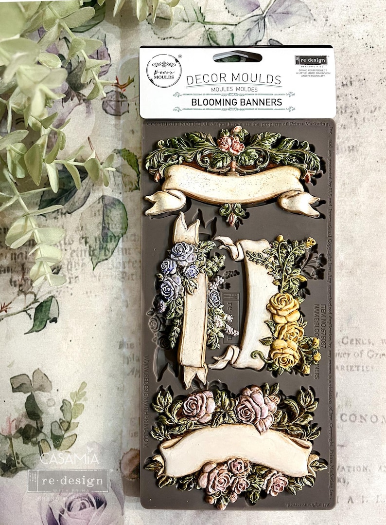 New! Redesign With Prima Silicone Mold BLOOMING BANNERS || Resin ...