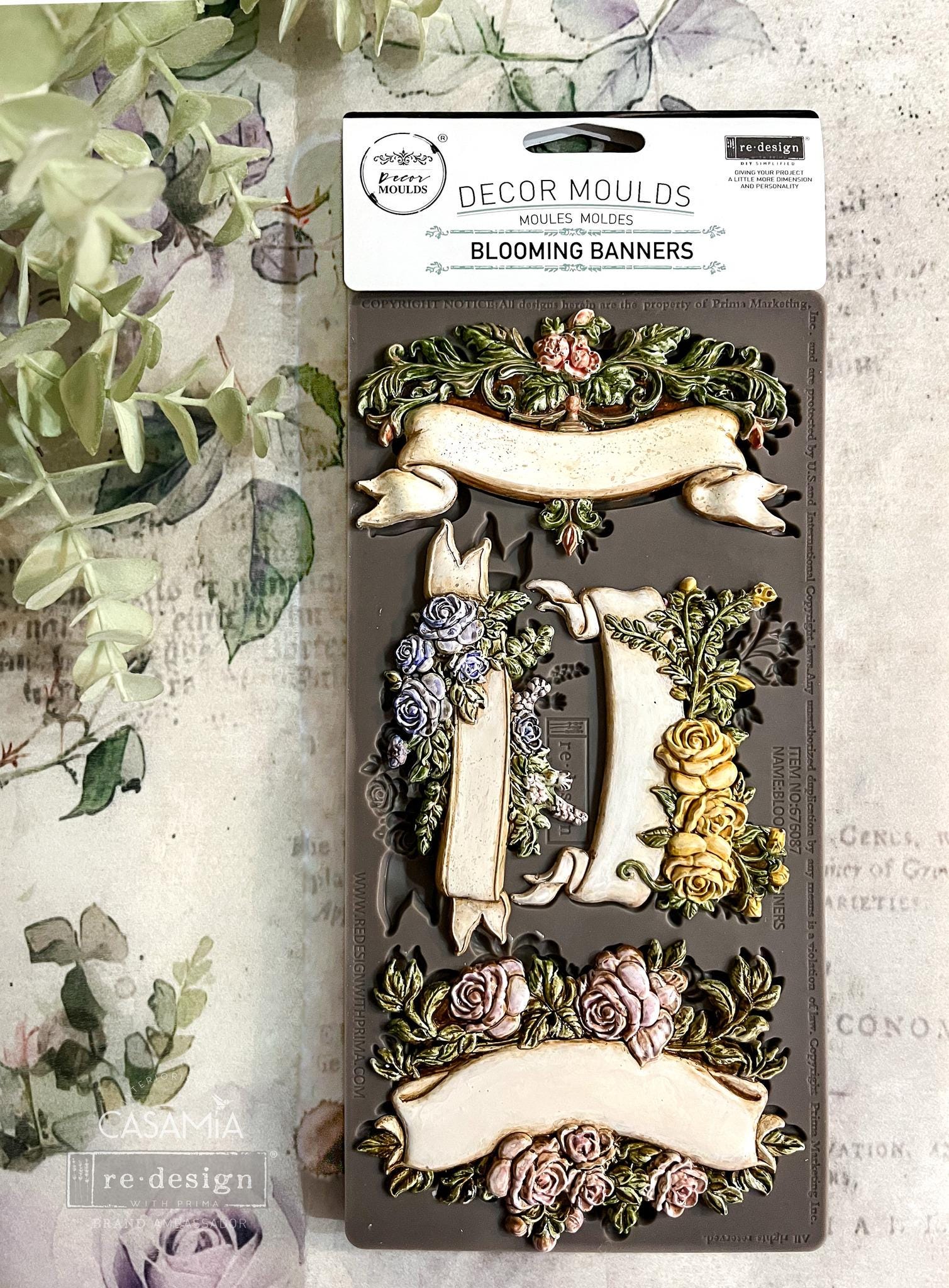 New! Redesign With Prima Silicone Mold BLOOMING BANNERS || Resin ...