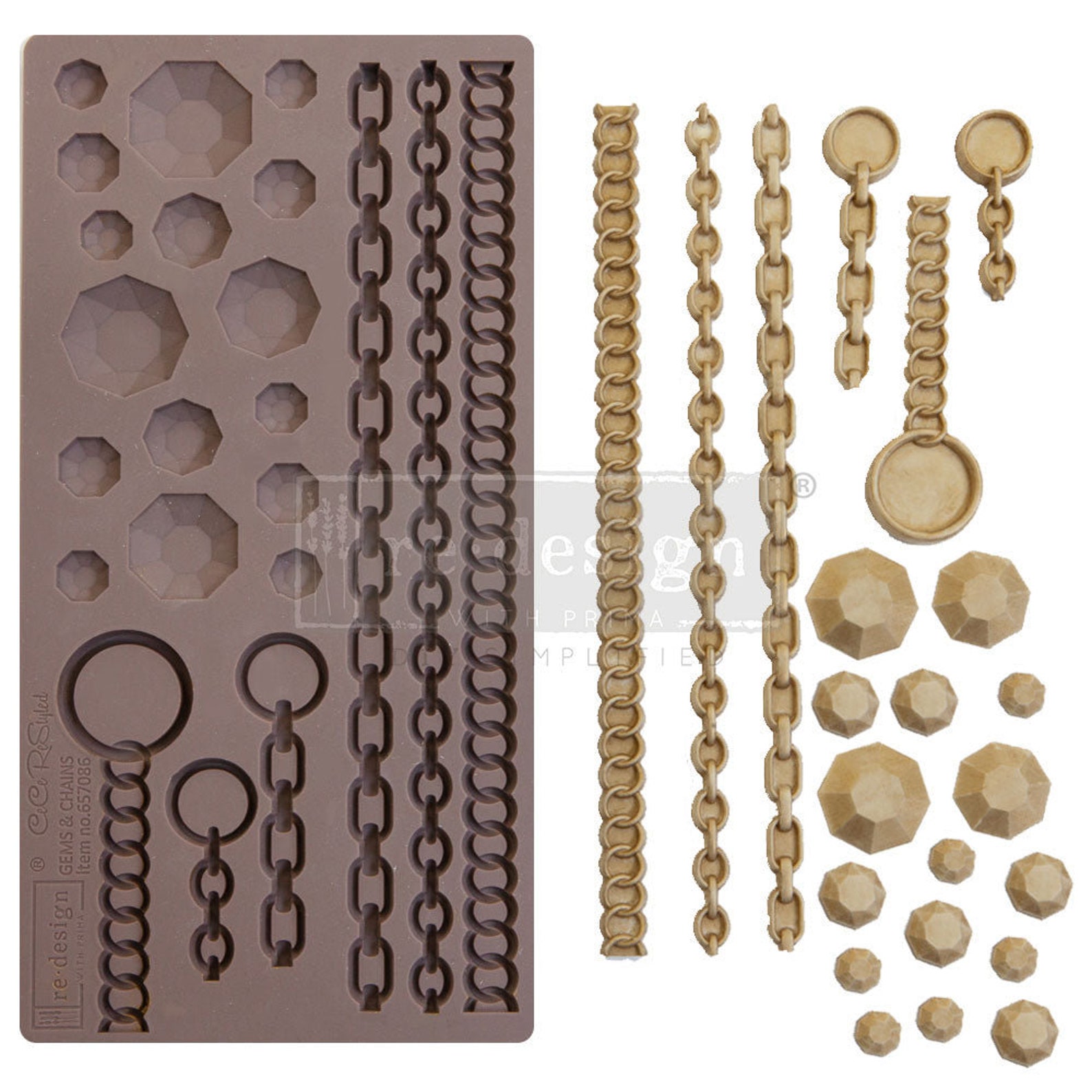 Silicone Molds GEMS and CHAINS || Redesign With Prima Moulds || Baking ...