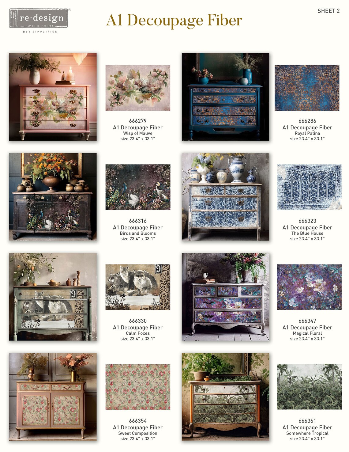 Large Decoupage Paper for Furniture ROMANTIC GETAWAY | Redesign With ...