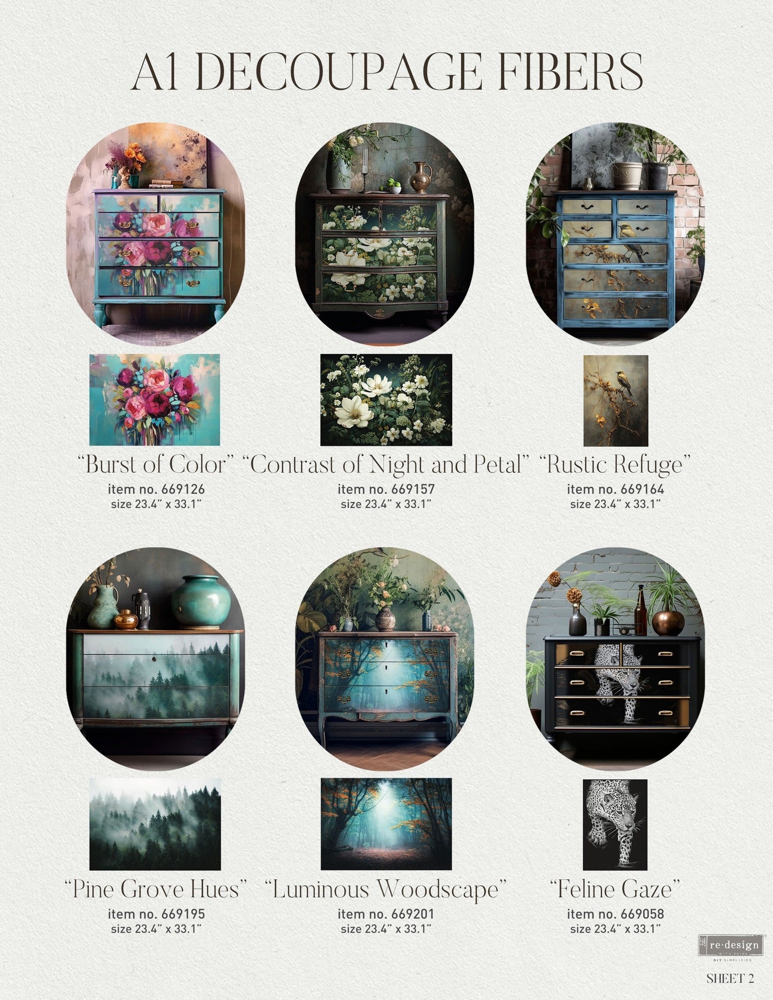 Botanical Bliss Decoupage Paper for Furniture | Redesign With Prima ...