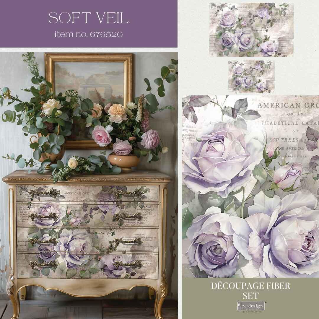 Soft Veil Decoupage Paper Set || Redesign With Prima Fiber Paper || 2 ...