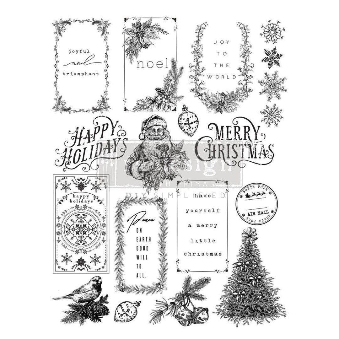 Redesign With Prima Christmas Stamps Set SANTA'S HELPER TAGS || Clear ...