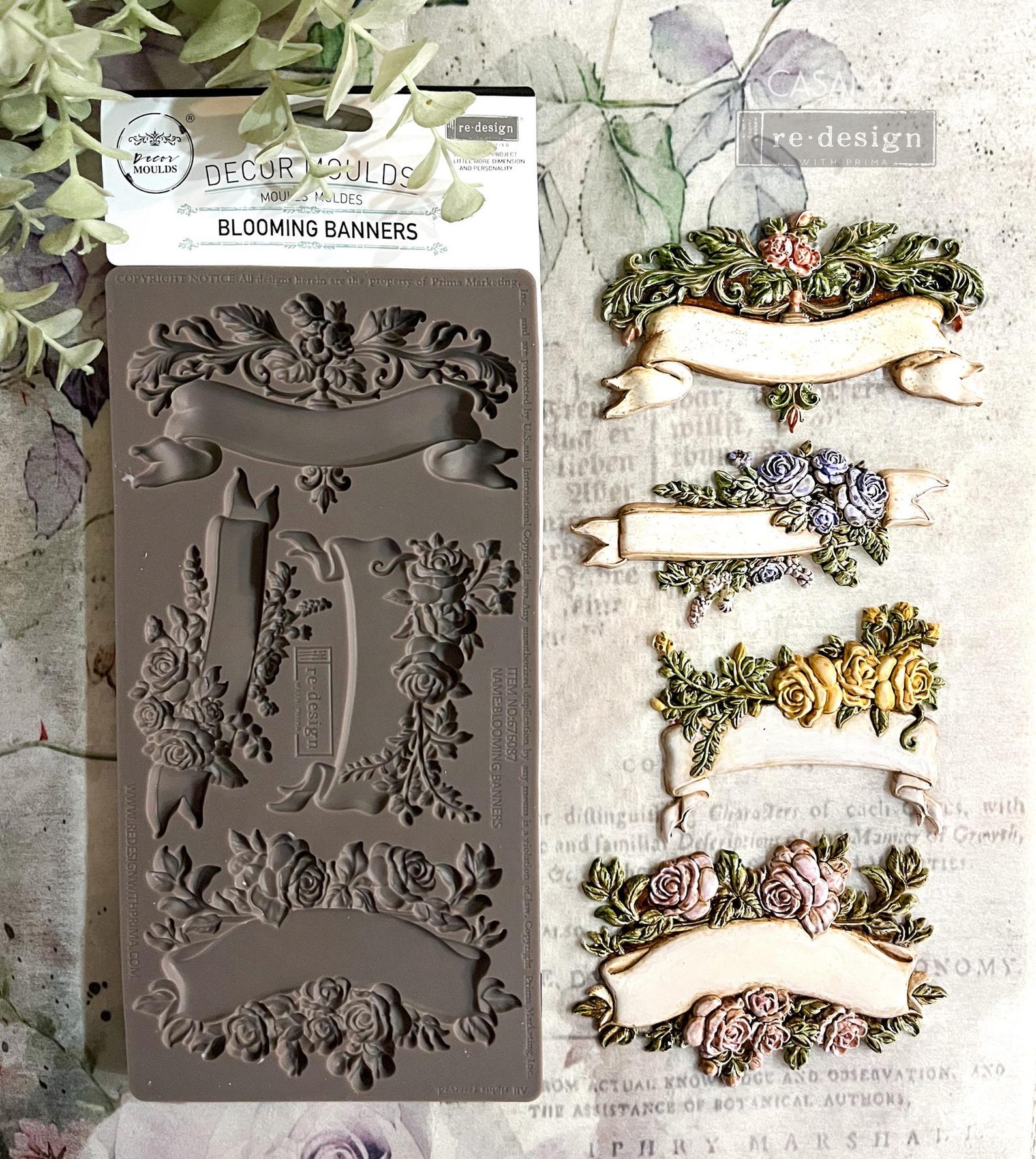 New! Redesign With Prima Silicone Mold BLOOMING BANNERS || Resin ...